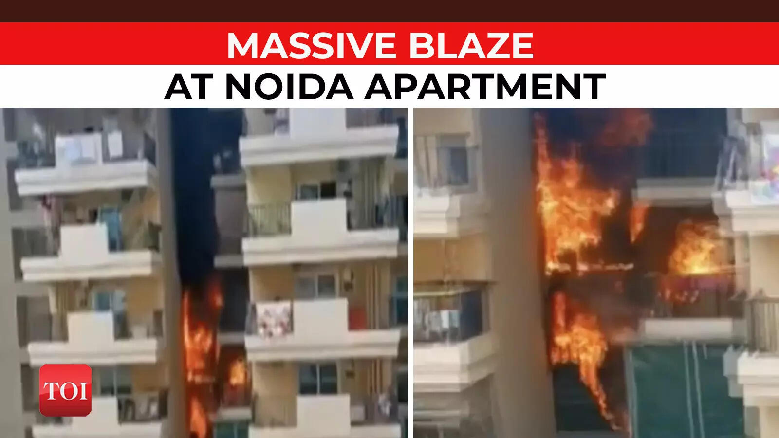 UP: Massive fire erupts in a high-rise apartment in Greater Noida, fire ...