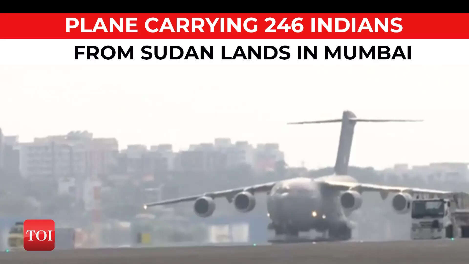 Air Force plane carrying 246 Indians evacuated from war-torn Sudan ...