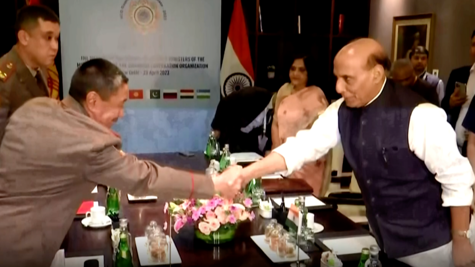 Defence Minister Rajnath Singh, Kyrgyzstan Lt Gen hold bilateral meeting in Delhi