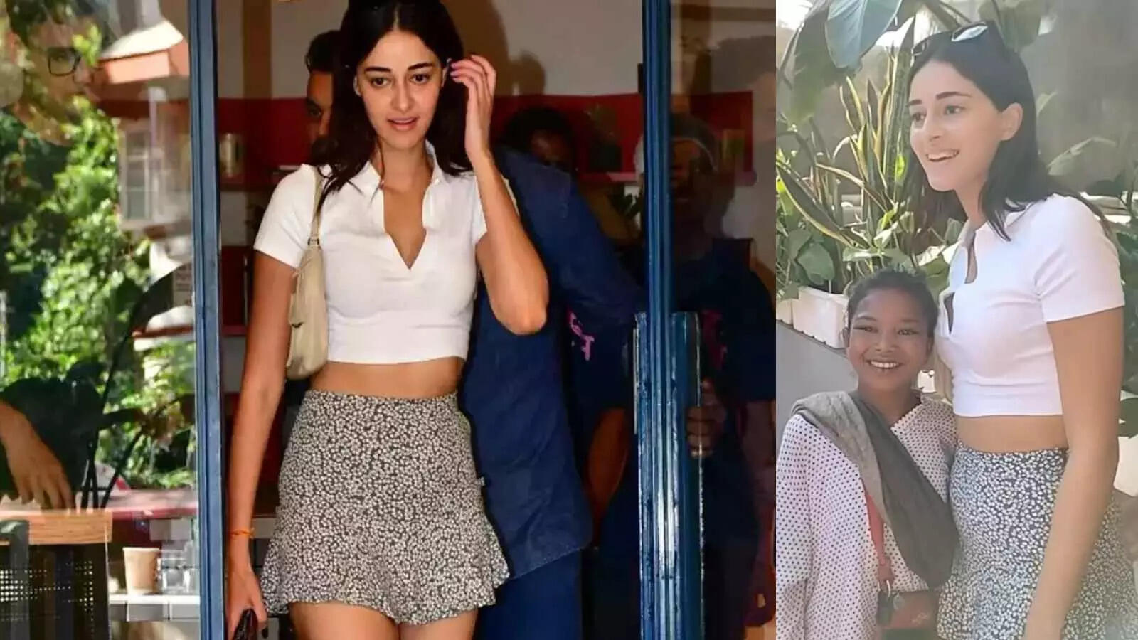 Ananya Panday poses for a picture with an under-privileged kid ...