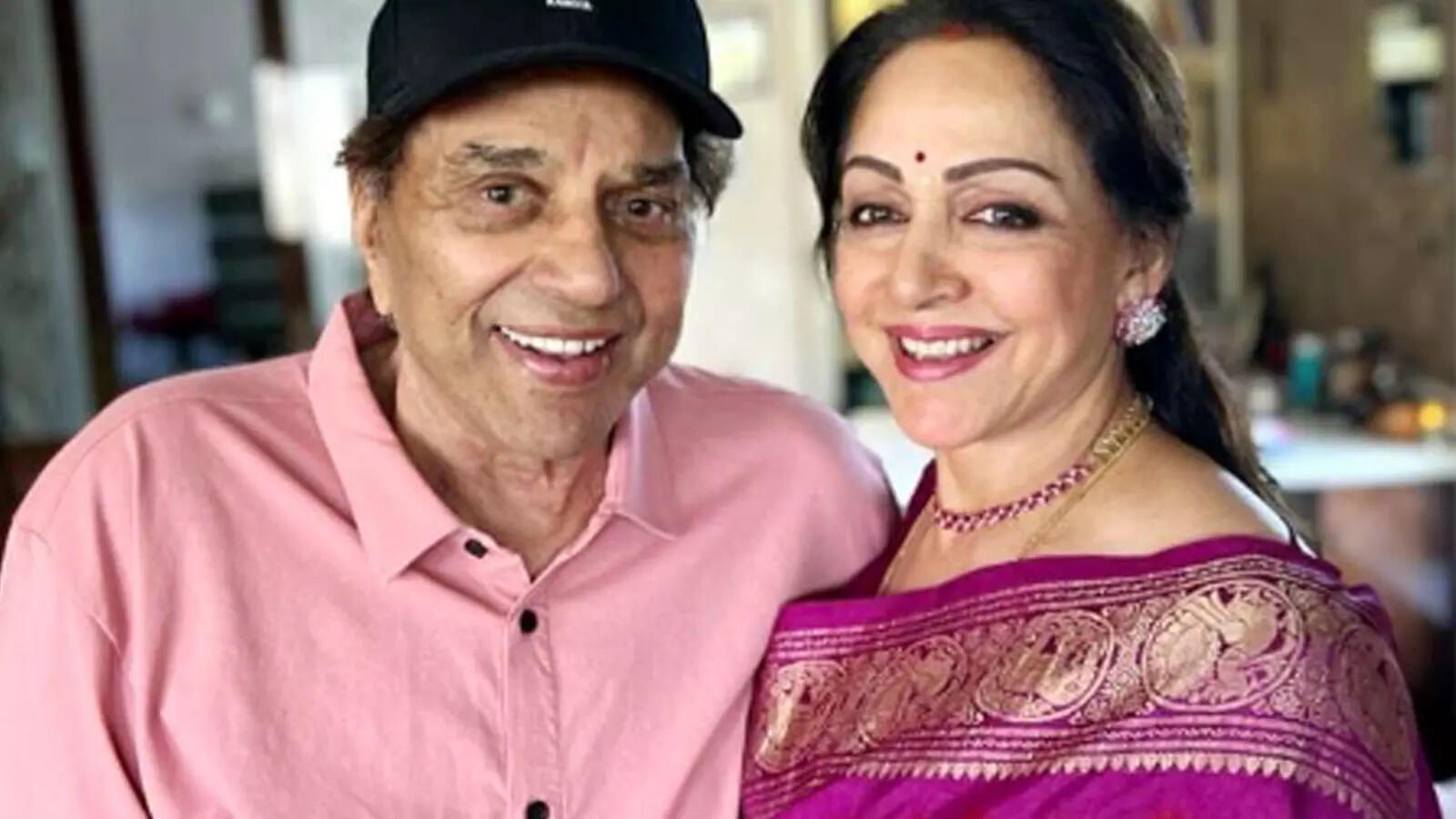 Hema Malini shares happy pictures with Dharmendra on their 43rd wedding ...