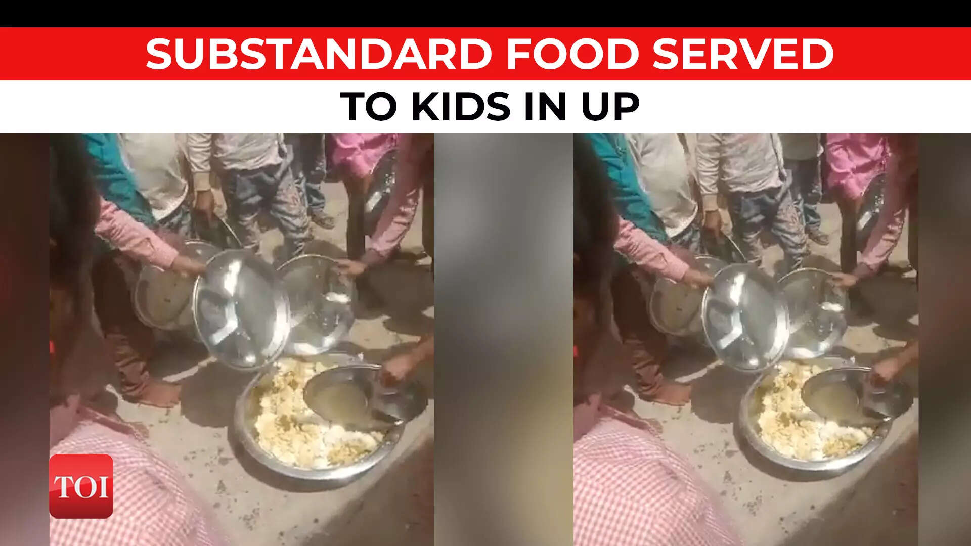 School students throw substandard midday meal in UP's Sonbhadra district