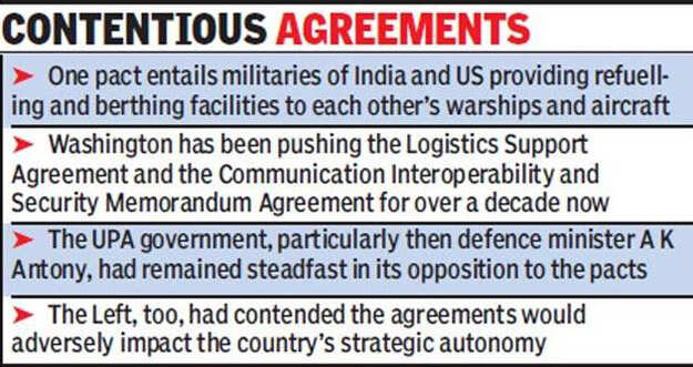 US pushes India to ink contentious defence pacts | India News - Times ...