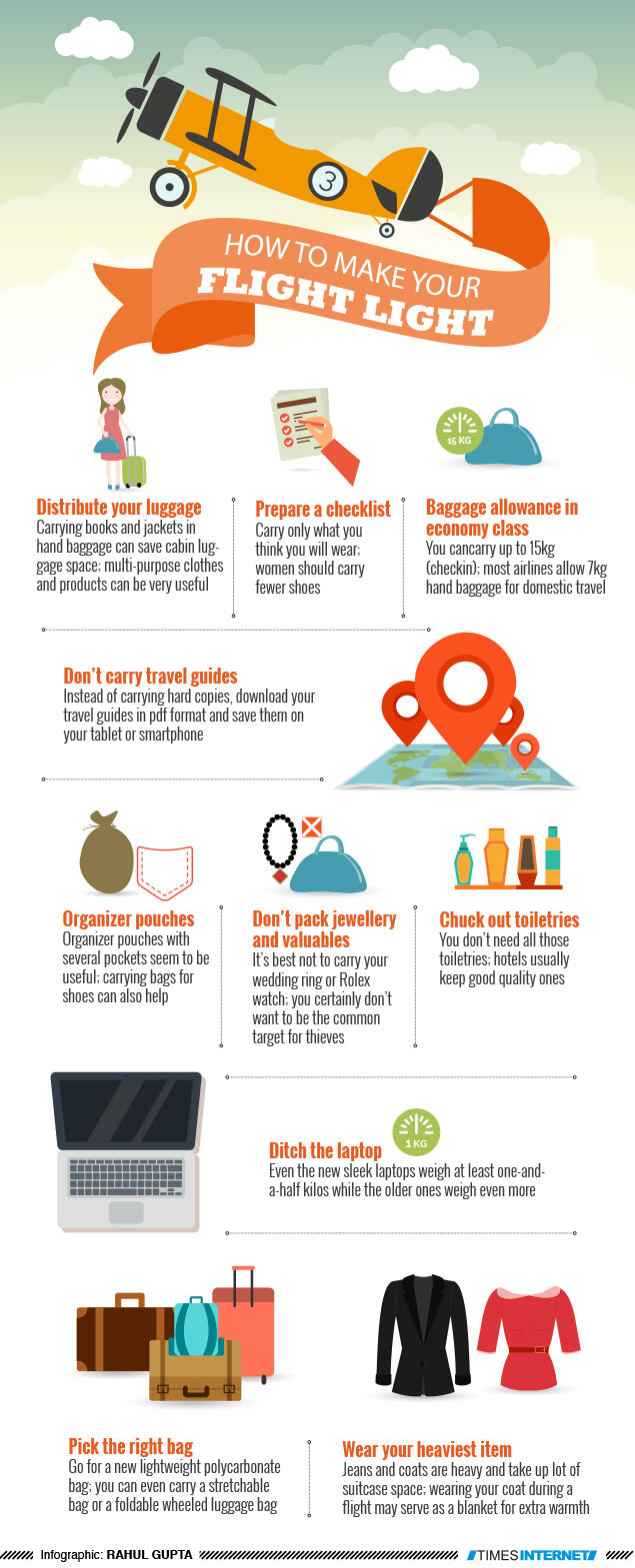 Infographic: How to make your flight light | India News - Times of India