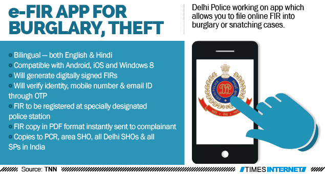 App in the works for e-FIR into burglary, theft | Delhi News - Times of ...