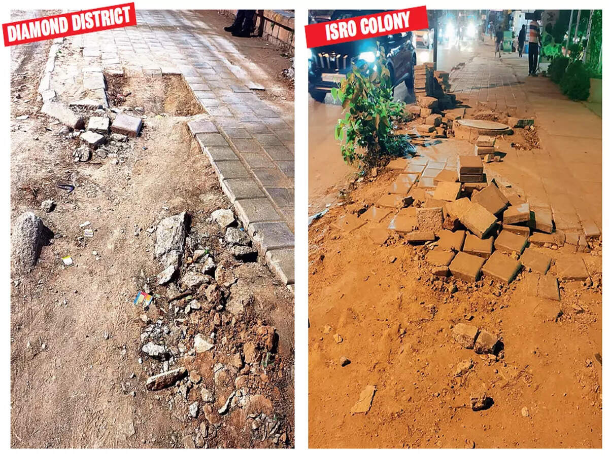 Pedestrians at high risk on HAL Airport Road footpaths