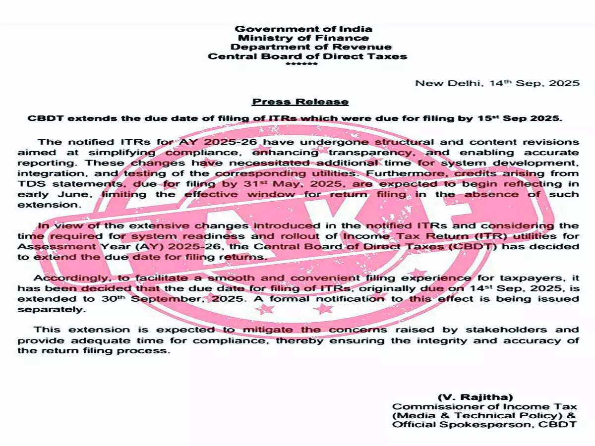 Bust Fake News With Bangalore Mirror: ITR filing last date FY 24-25 ...