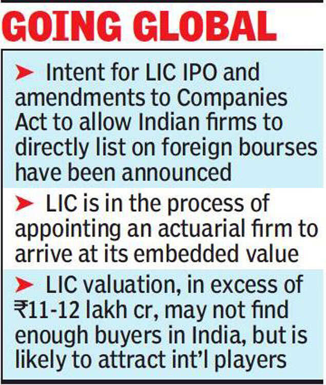 LIC Listing: Eye on investors, govt plans to list LIC abroad | India ...