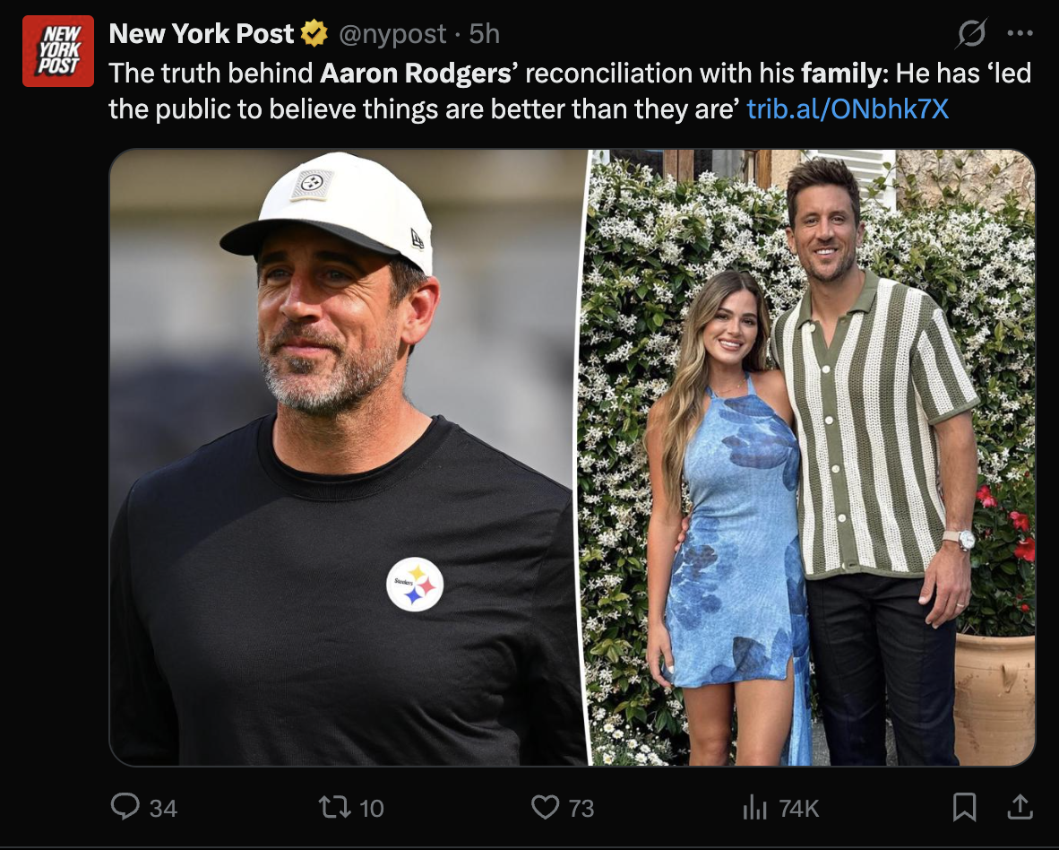 Aaron Rodgers Own Brother Reportedly Knows Next To Nothing About Wife