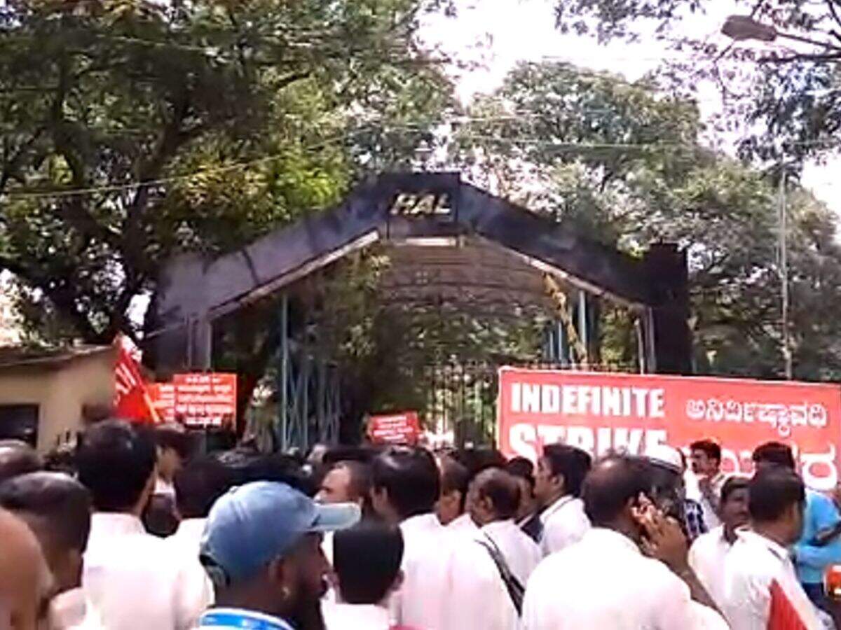 HAL workers begin indefinite strike