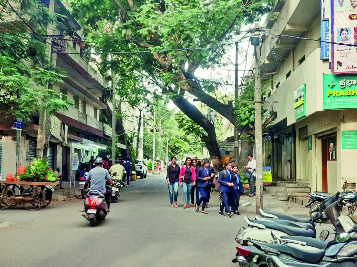 College student clears the path for school children