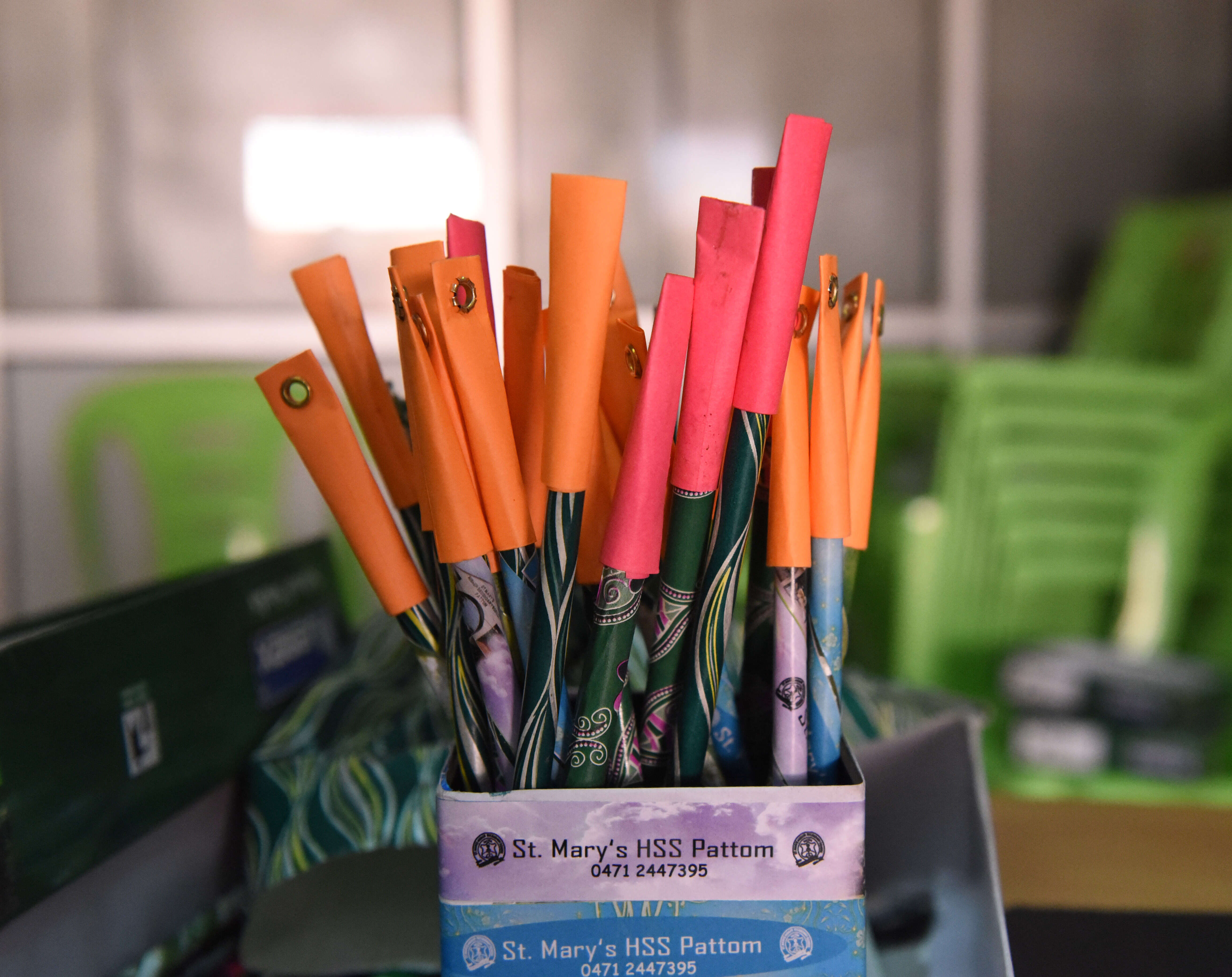 use seed pens: Schoolchildren write a green message with these seed ...