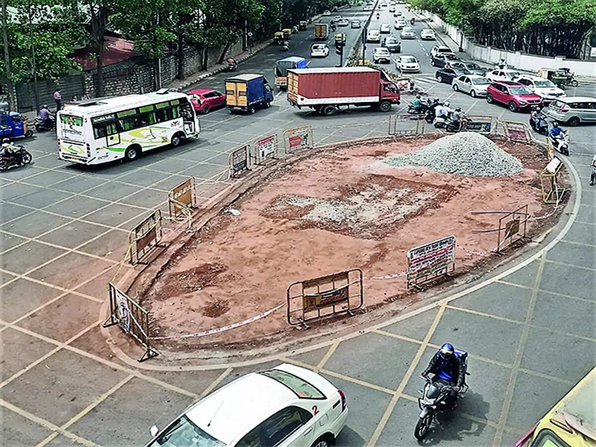 islands: Traffic islands, ‘sunk’ finally