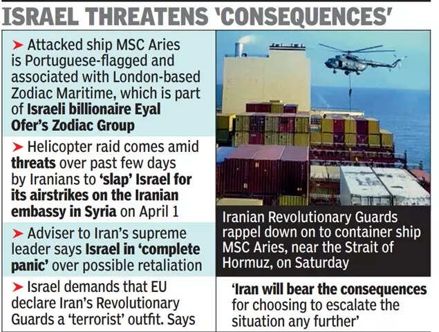 Iran seizes Israel-linked cargo ship with 17 Indians on board | India ...