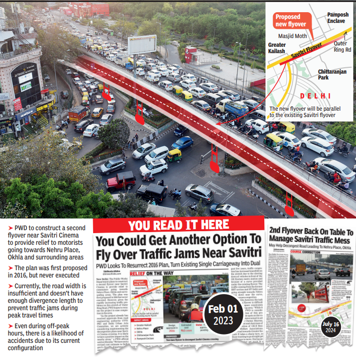 Delhi govt plans 2nd carriageway at Savitri flyover to ease congestion ...
