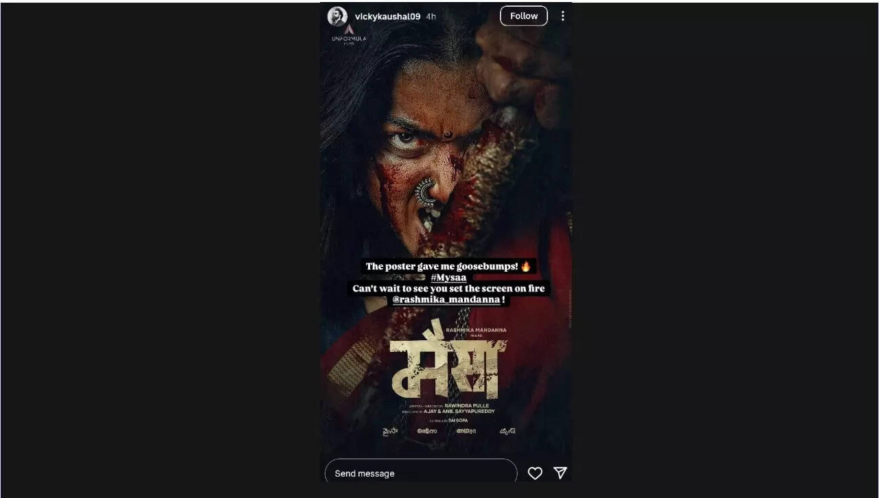 Rashmika Mandanna’s Mysaa first look poster gets a shoutout from her ...