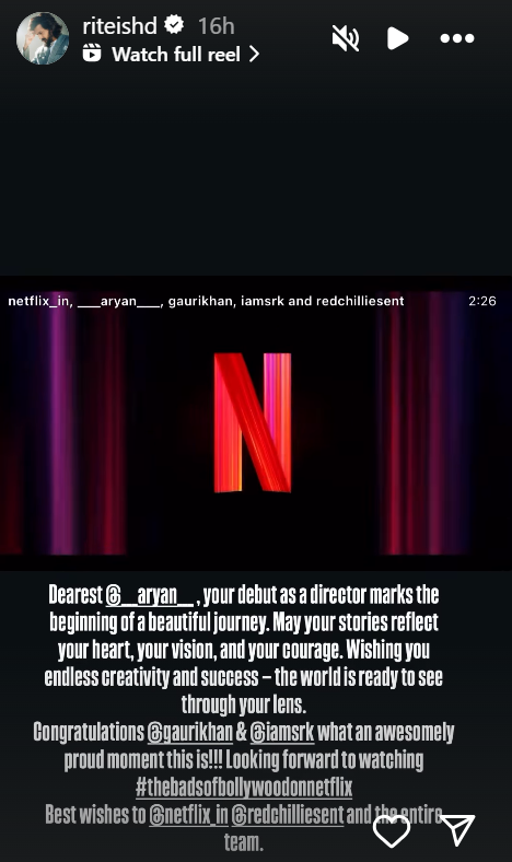 Riteish Deshmukh calls Aryan Khans' debut 'The Ba***ds of Bollywood' a ...