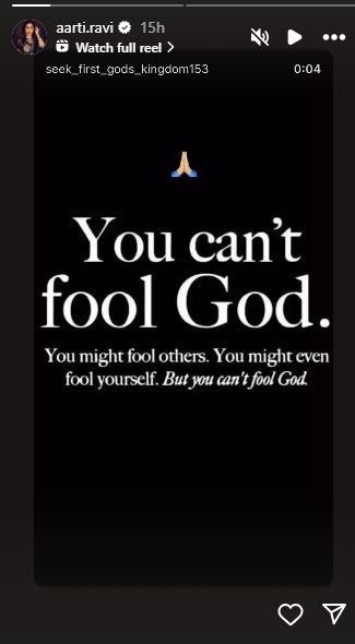 Aarti Ravi shares cryptic post after actor-husband Ravi Mohan's ...