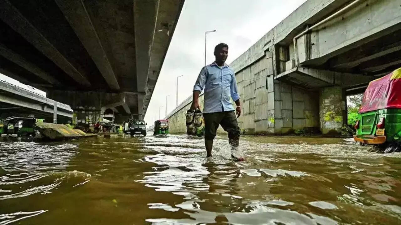 Drenched & defiant: 10 Unforgettable images from Gurgaon’s rain havoc | Gurgaon News - The Times ...