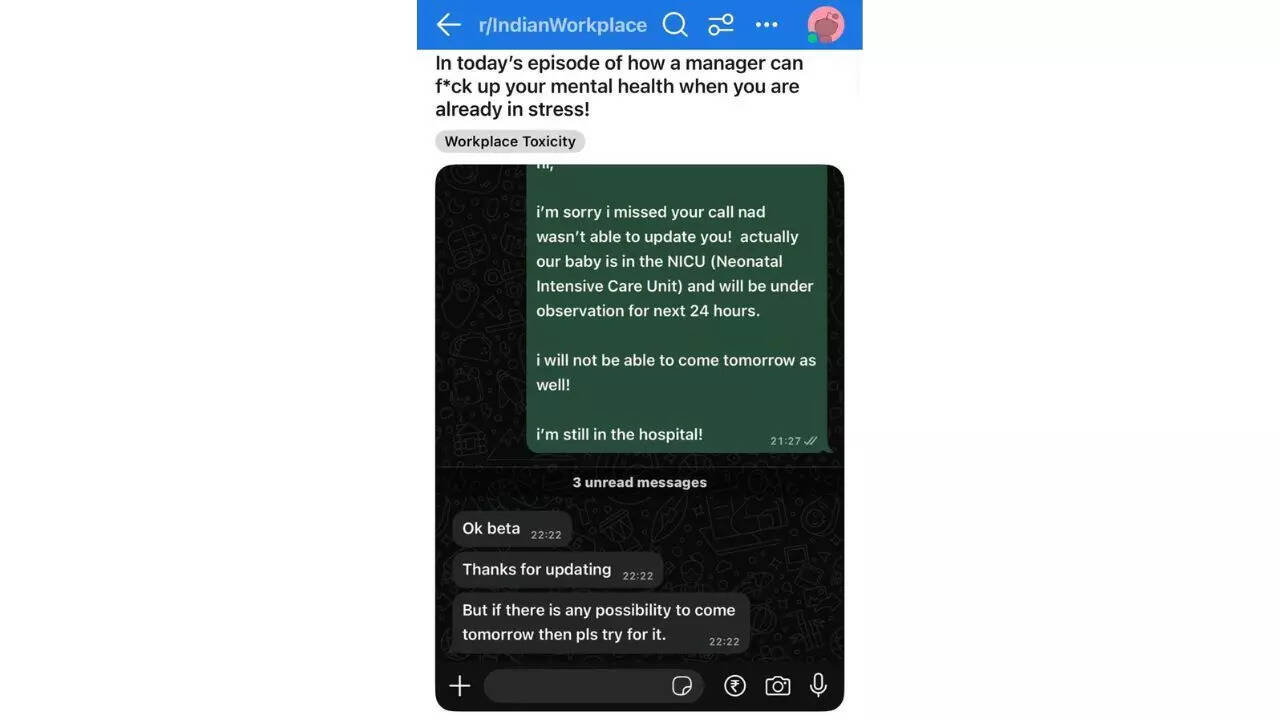 ‘I’m in the hospital’: Viral Reddit chat shows manager’s response that ...