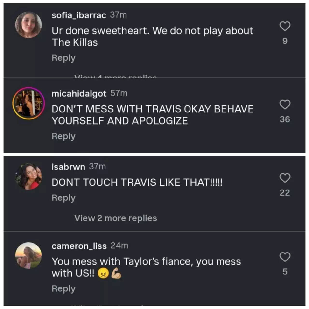“DON'T MESS WITH TRAVIS”: Swifties slam Teair Tart with threats for ...
