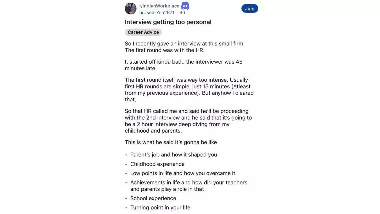 “Is this a job interview or marriage proposal?” Candidate’s story ...