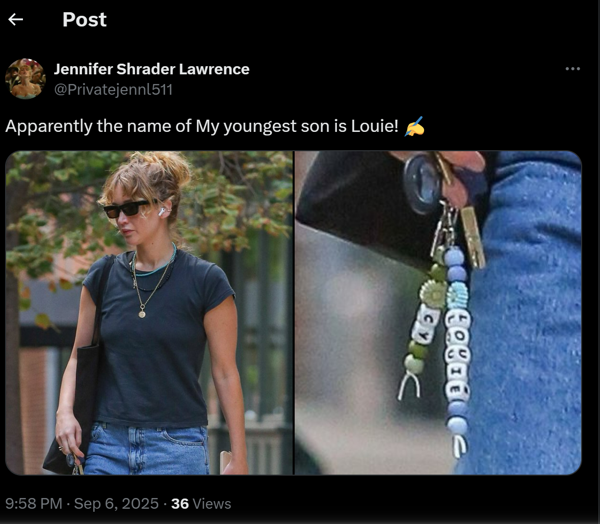 Did 'X-Men' fame Jennifer Lawrence reveal the name of her second baby ...