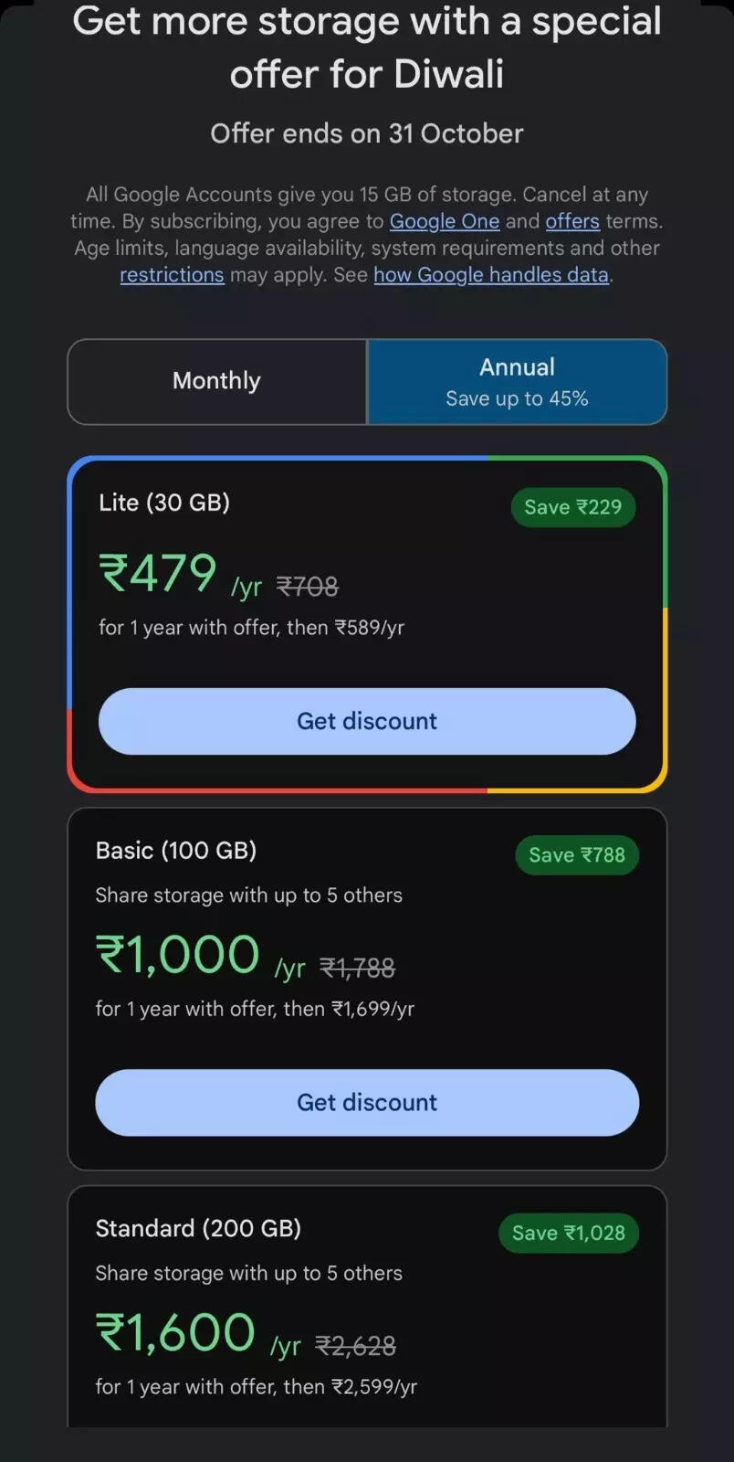 Google One Diwali offer: Step-by-step guide to claim up to 2TB of ...