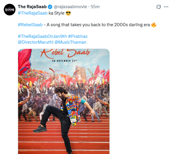 Prabhas Unveils First Single Poster from 'The Raja Saab' with 2000s ...