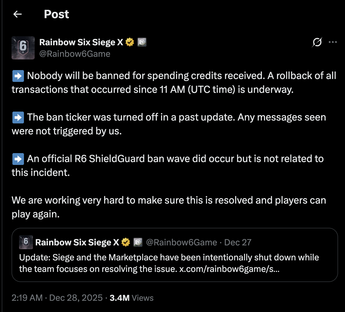 Rainbow Six Siege goes offline: Ubisoft takes down game’s servers as ...
