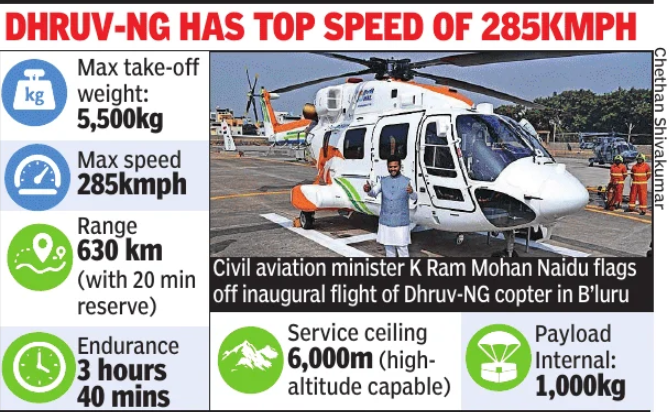 India’s Dhruv-NG helicopter makes maiden flight: 5.5-tonne, twin-engine ...