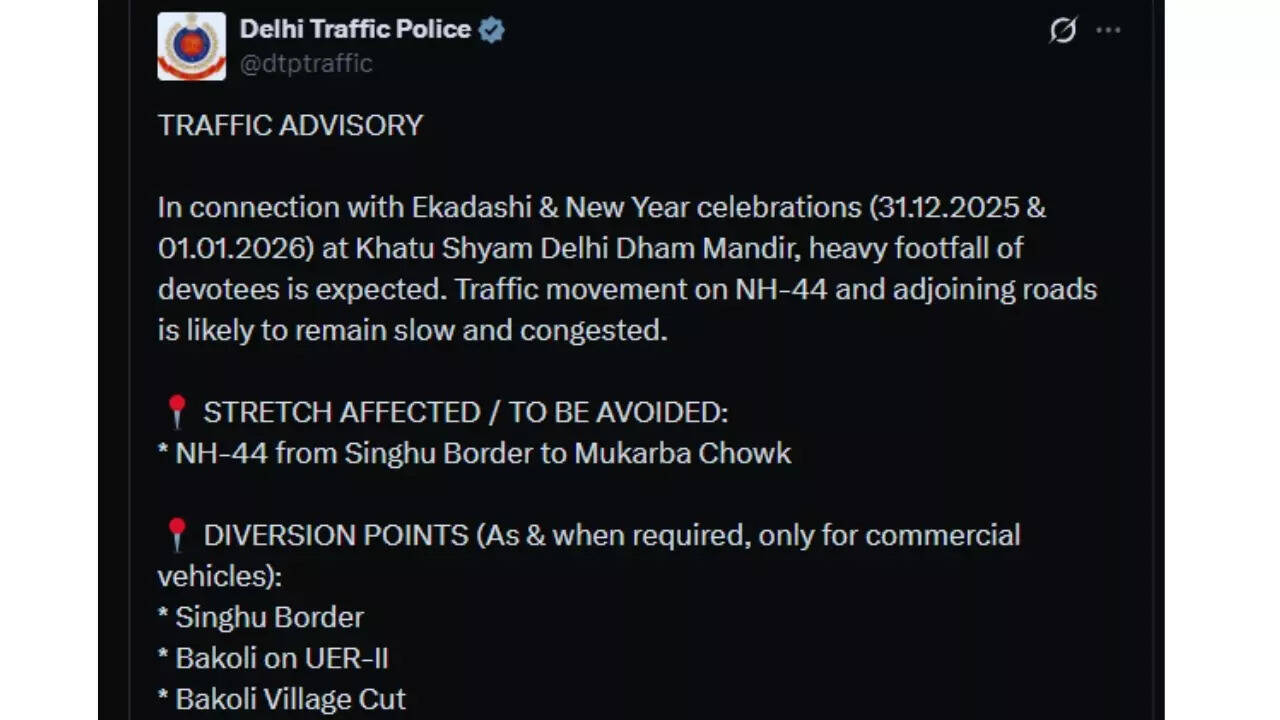 Heavy traffic expected on NH-44 due to Ekadashi and New Year ...