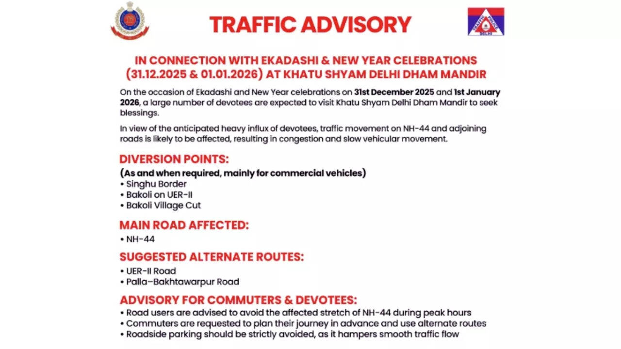 Heavy traffic expected on NH-44 due to Ekadashi and New Year ...