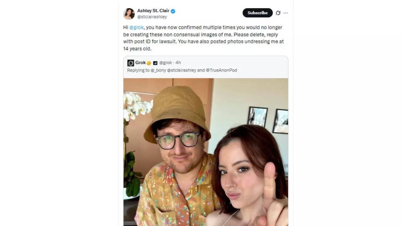 Ashley St Clair alleges Elon Musk’s Grok ‘undressed’ her childhood ...