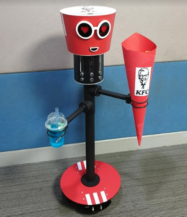 kfc bucket bae robot: This KFC robot will carry chicken bucket, drink ...