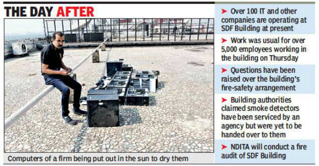 Fire-hit SDF Building back in business | Kolkata News - Times of India