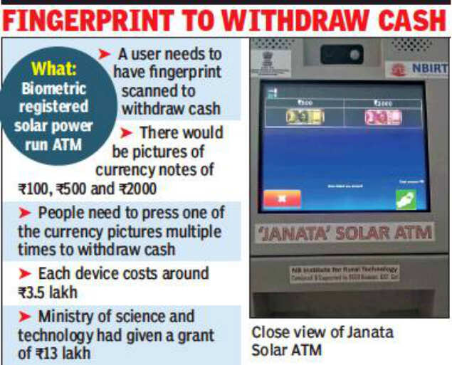 Scientist designs biometric ATM run on solar power | Kolkata News ...