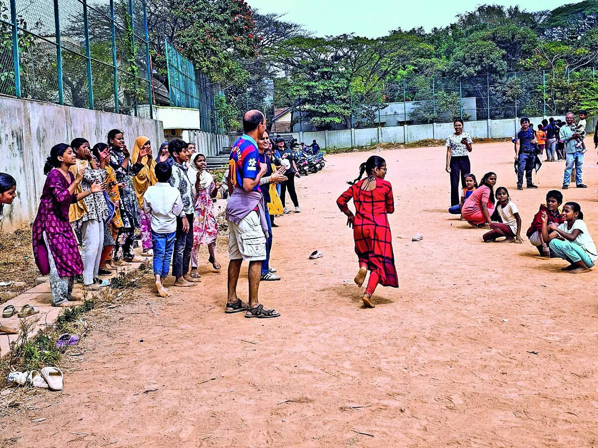 Children go for goal