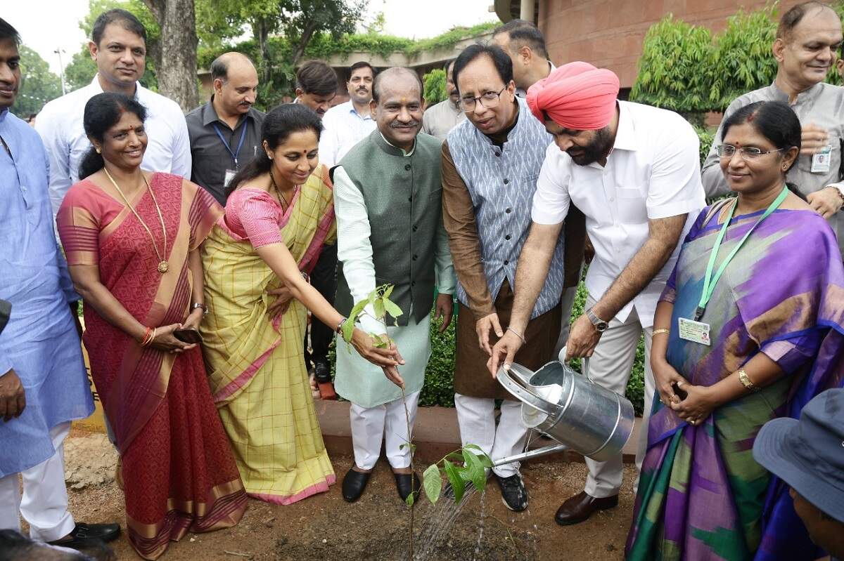 PM Modi participates in tree plantation drive | India News - Times of India