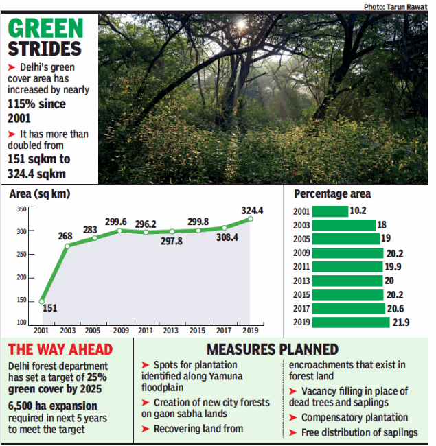 Forest department: Delhi’s green cover doubled since 2001 | Delhi News ...