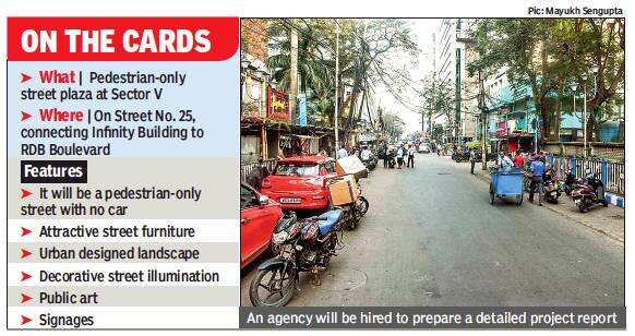 Kolkata: Sector V to get its own pedestrian plaza | Kolkata News ...
