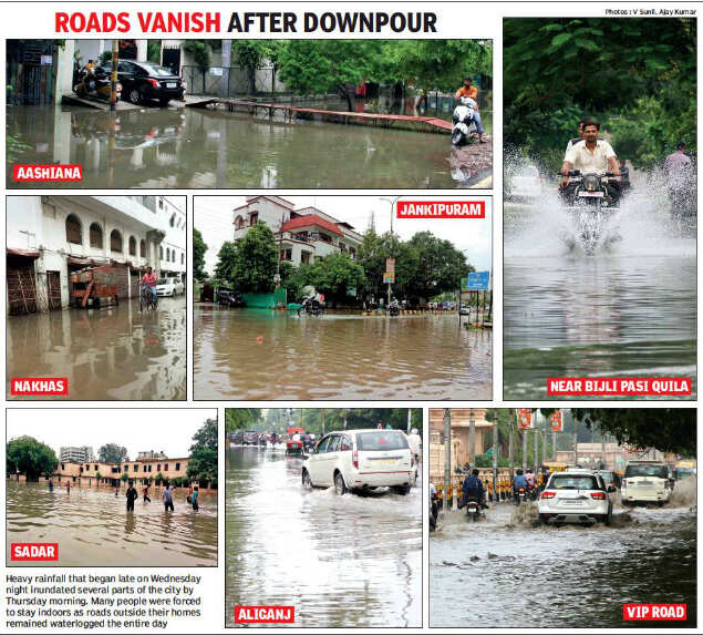 Lucknow 24-hour rainfall breaks 13-year record | Lucknow News - Times ...