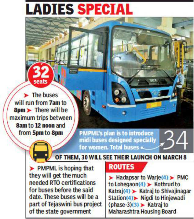 30 women-only buses to hit the road on March 8 | Pune News - Times of India