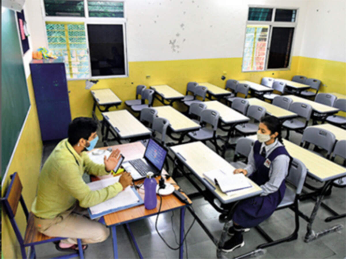 Waiting for the students to arrive