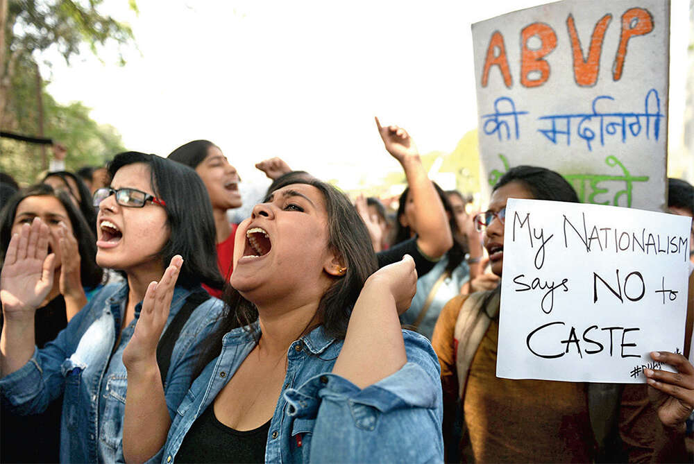 Anti-ABVP protest takes DU by storm