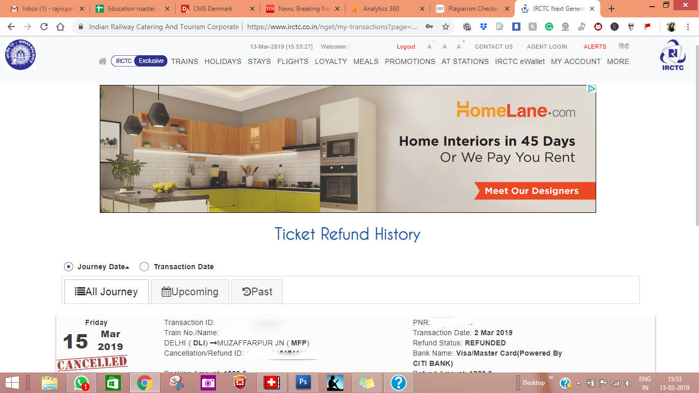 How to check IRCTC ticket refund status online? - Times of India