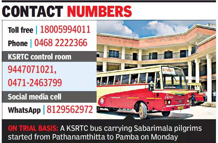 KSRTC sets up Sabarimala hub at Pathanamthitta bus stand | Kochi News ...