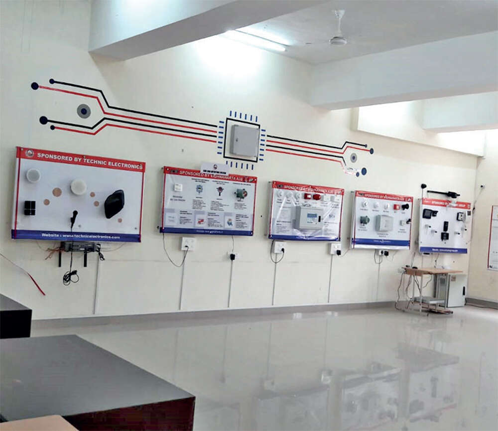 Learn fire-fighting skills in college lab