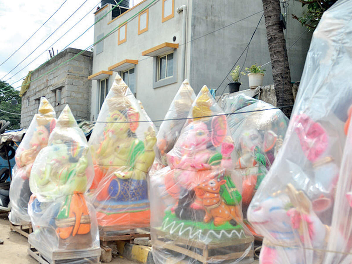 Sale of Ganesha idols made of PoP continues unabated. Here’s a scene ...