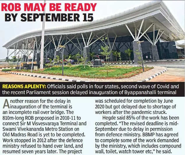 Bengaluru: Byappanahalli railway terminal likely to open next month ...